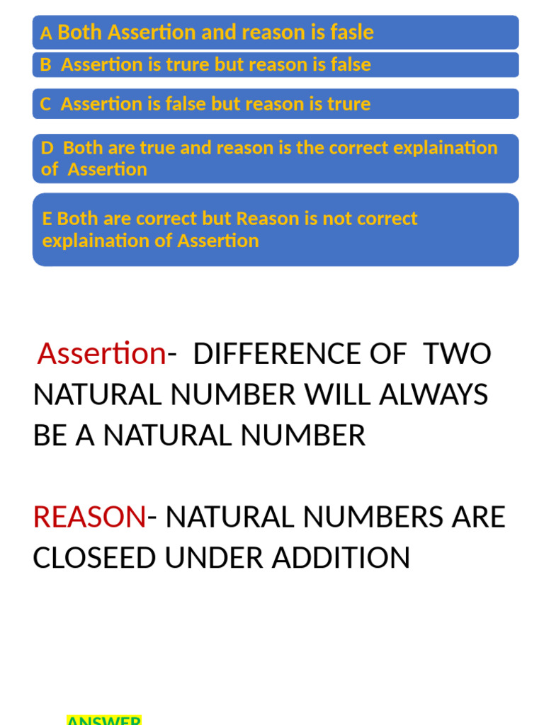 Assertion and Reasoning Based Question Class 7 | PDF