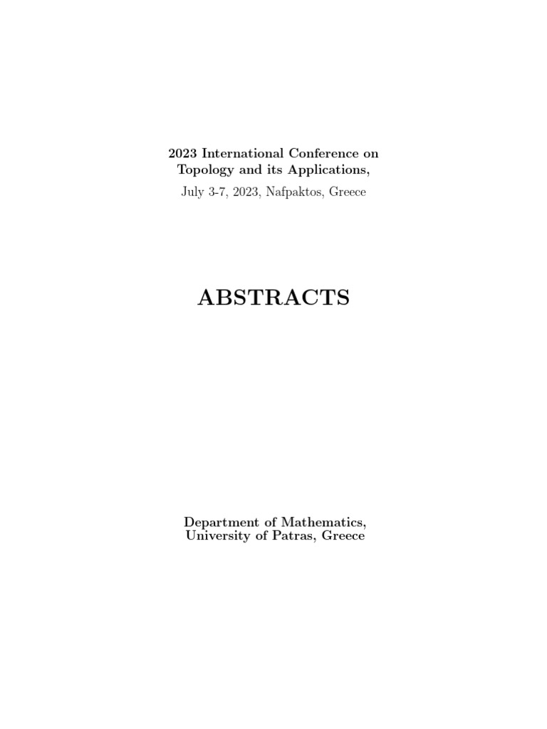 Book of Abstracts 2023 | PDF | Geometry | Manifold