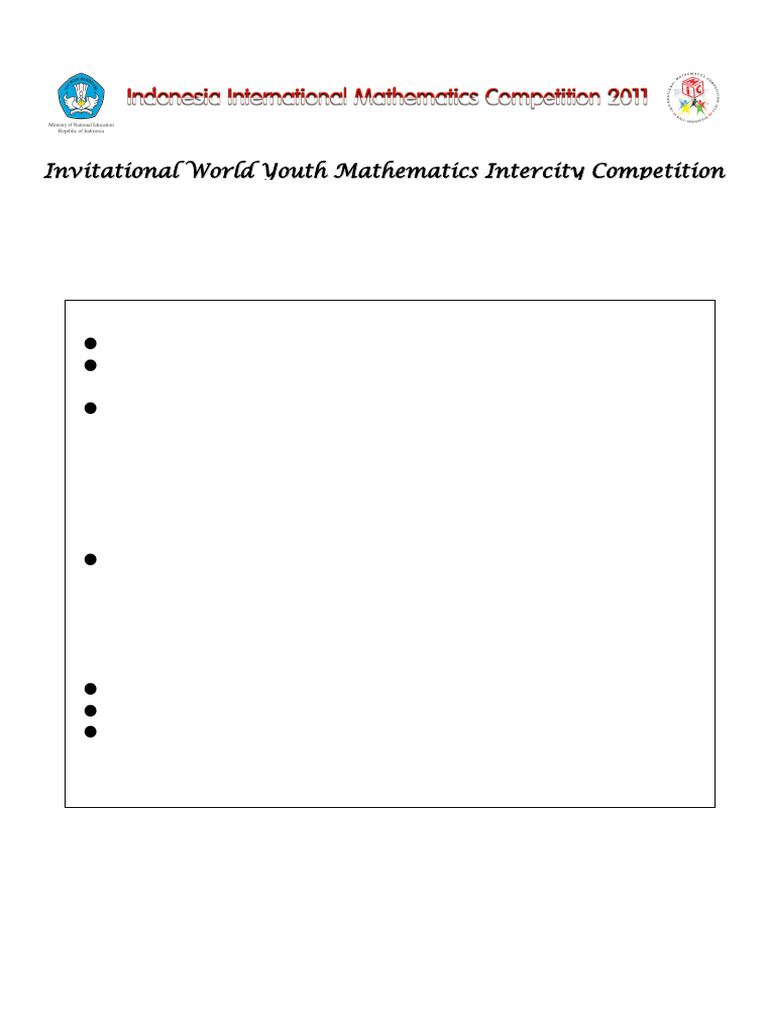 Team Contest Instructions and Problems | PDF | Mathematics