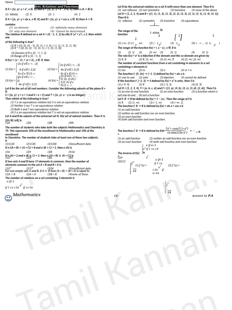 Sets, Relations, and Functions Explained | PDF | Perpendicular ...