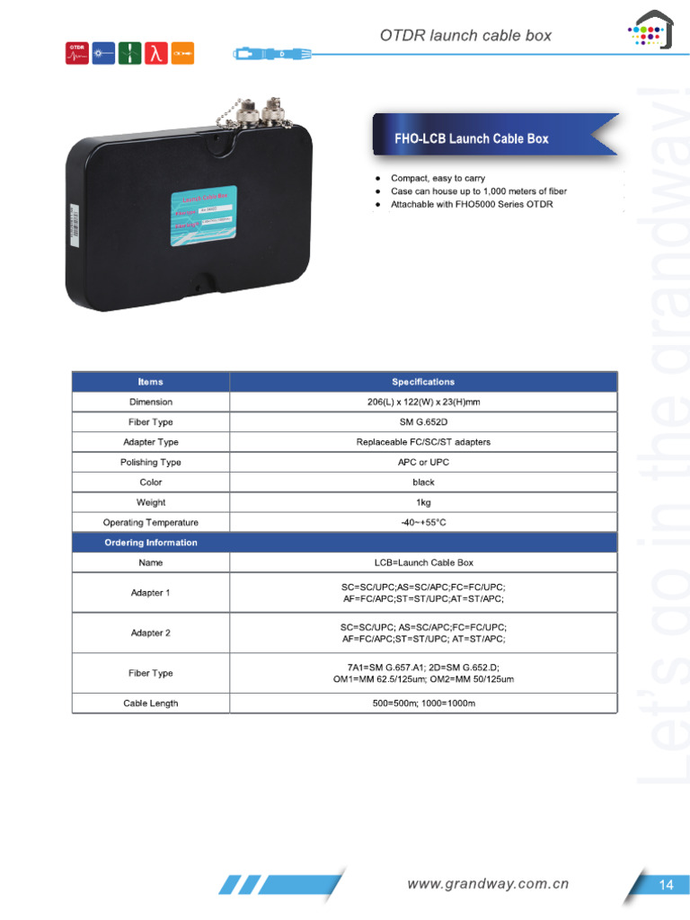 FHO-LCB Launch Cable Box | PDF