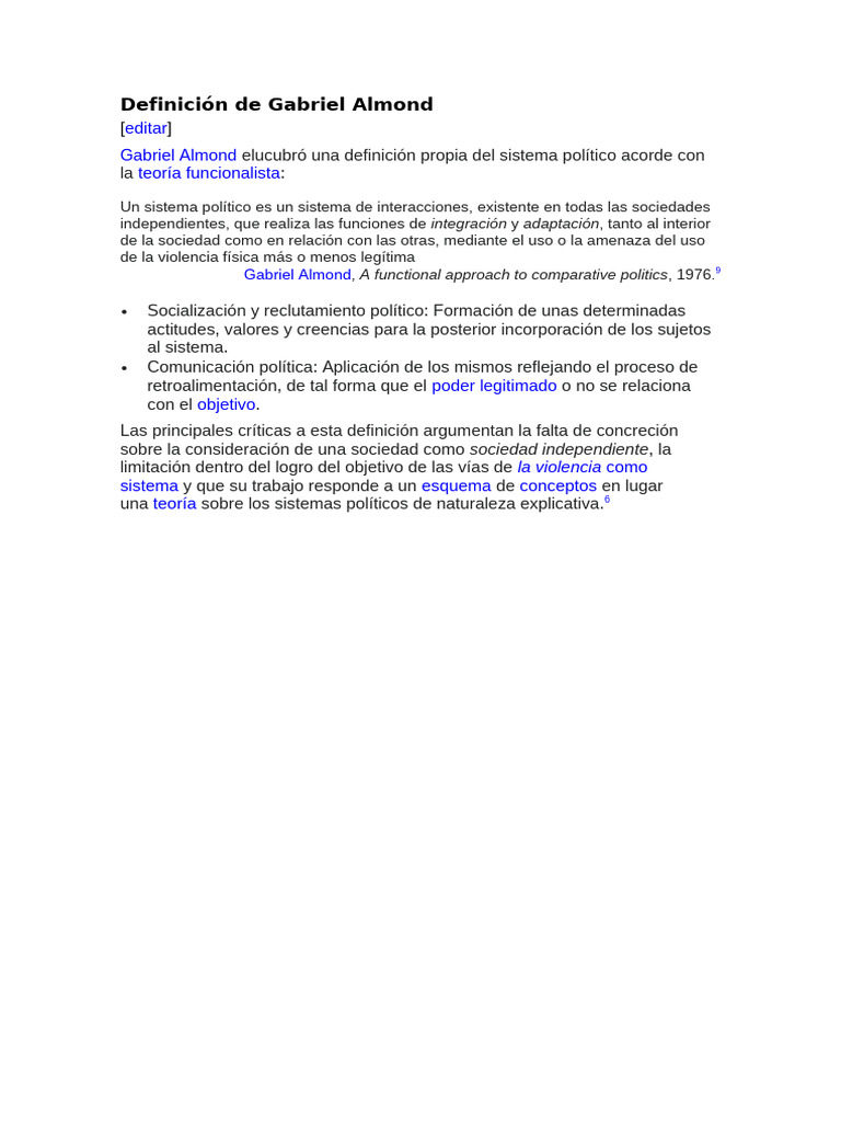 Definición de Gabriel Almond | PDF