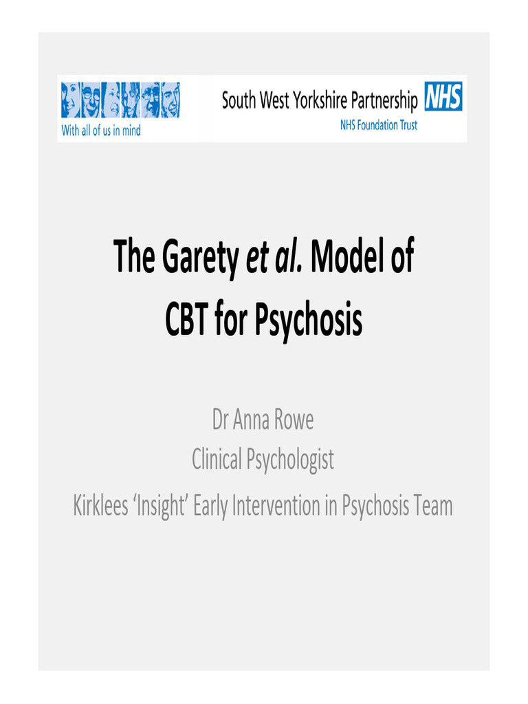 CBT for Psychosis: Garety Model Overview | PDF | Cognitive Behavioral ...