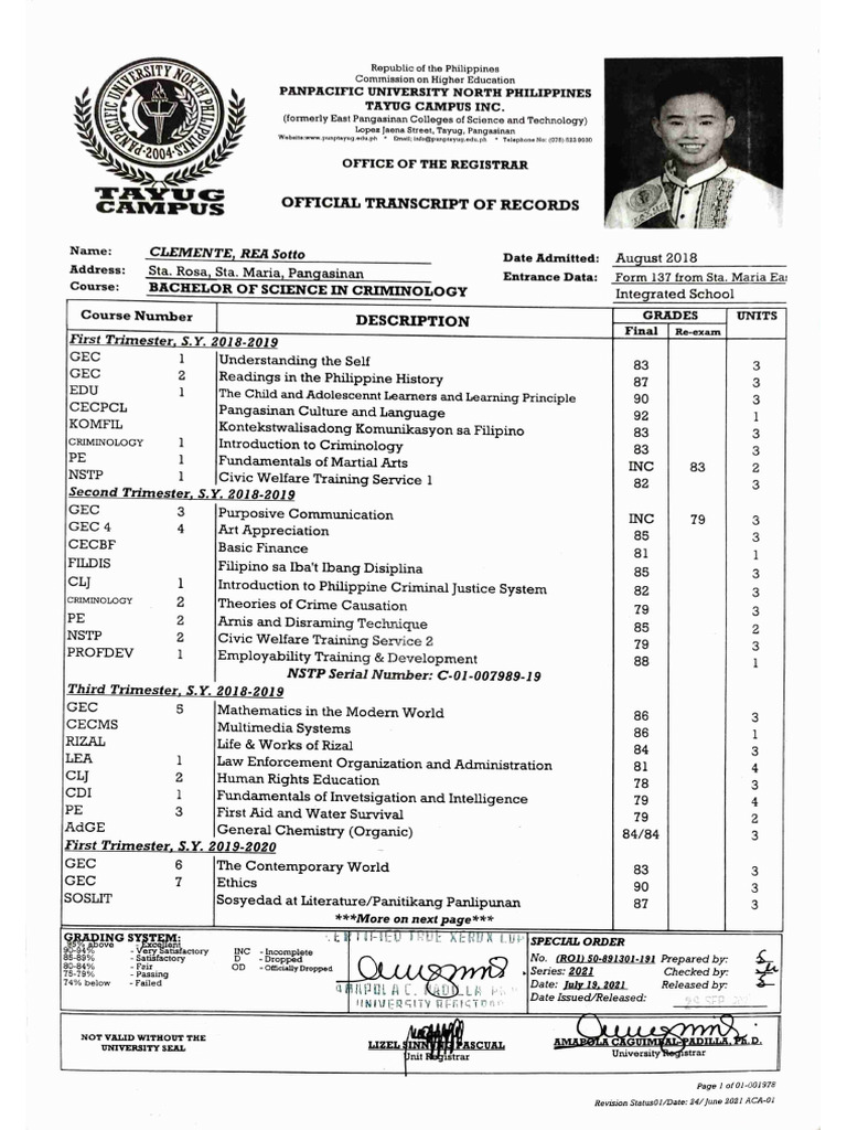 Authenticated TOR | PDF