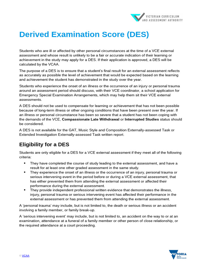 Derived Examination Scores | PDF