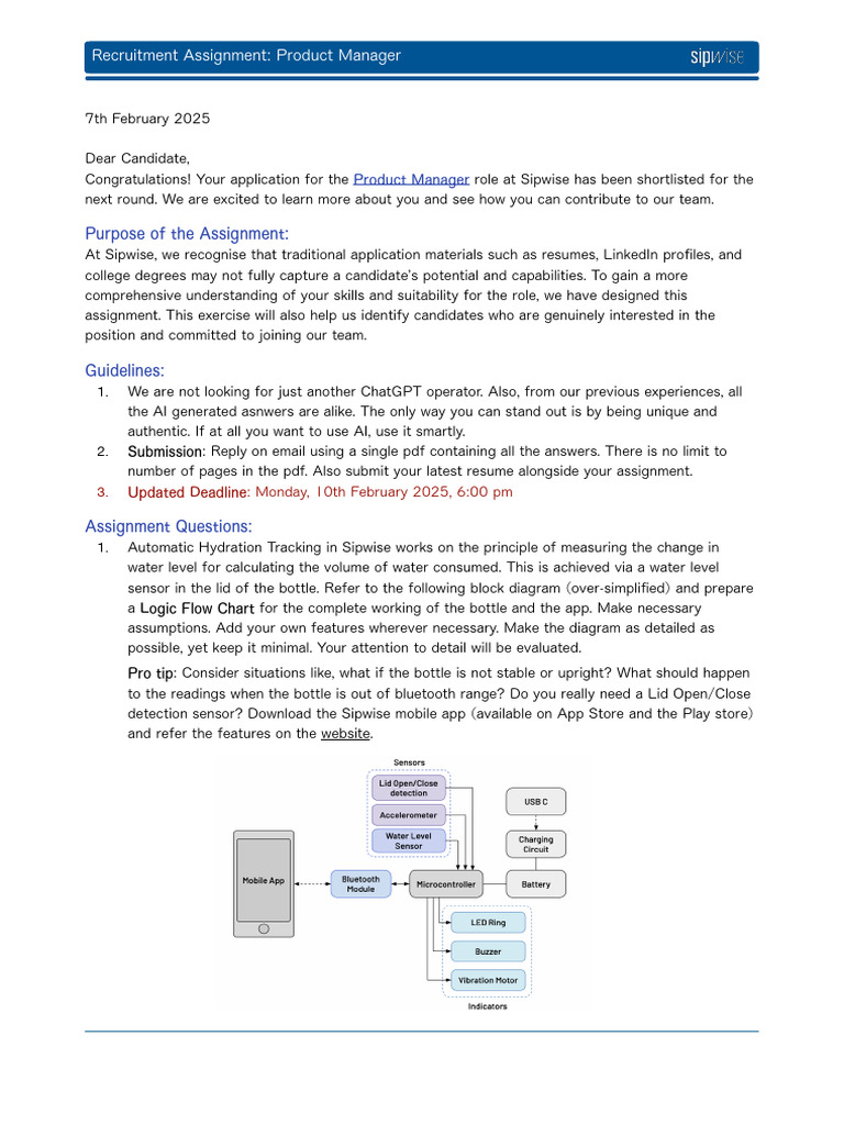 Recruitment Assignment Product Manager | PDF | Recruitment | Computing