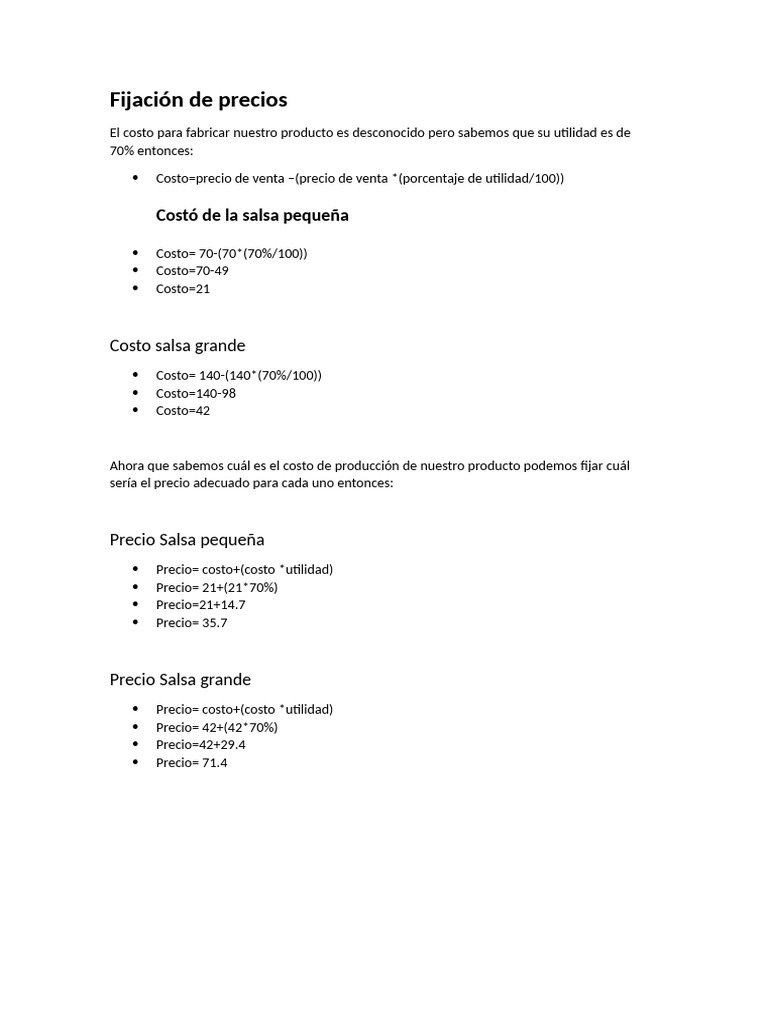 Fijación de Precio | PDF