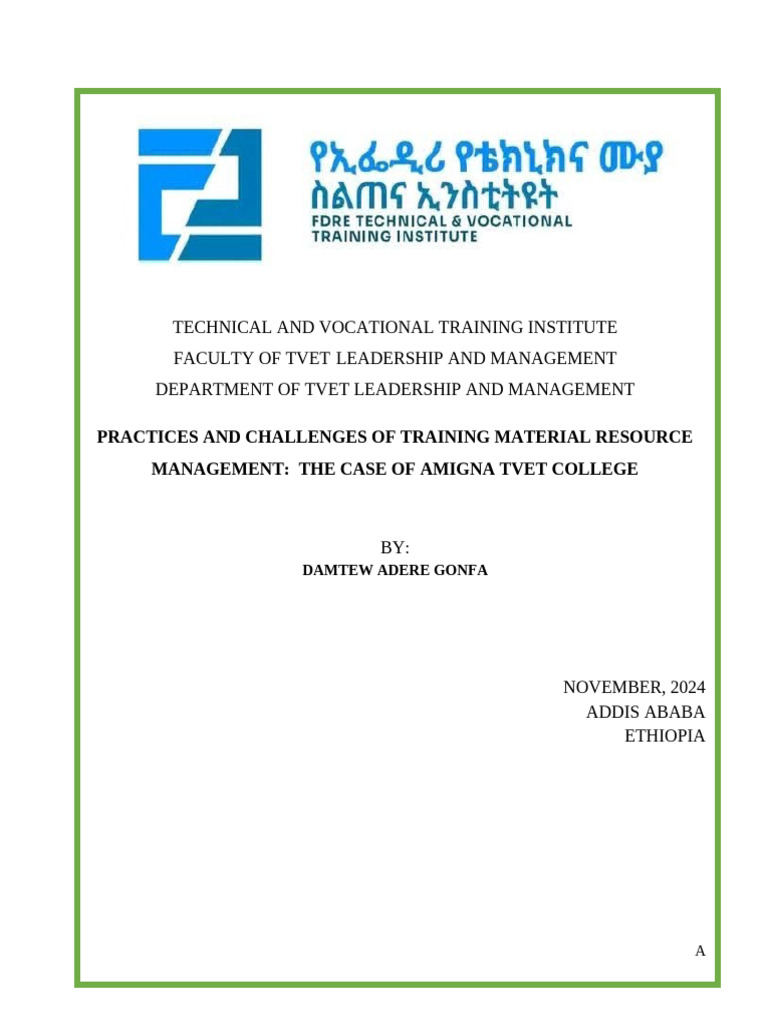 Damtew Research Proposal 2nd Edited | PDF | Profit (Economics)