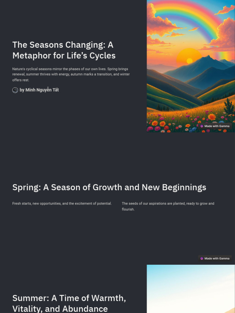 Life's Cycles: Lessons from Nature's Seasons | PDF