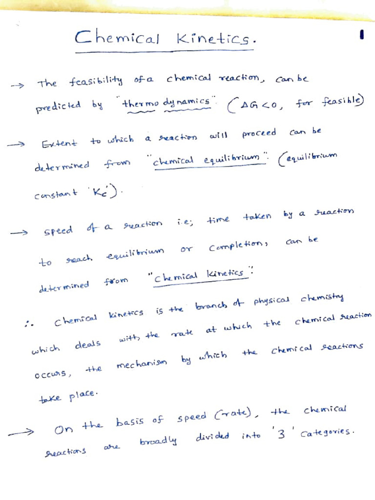 Chemical Kinetics | PDF
