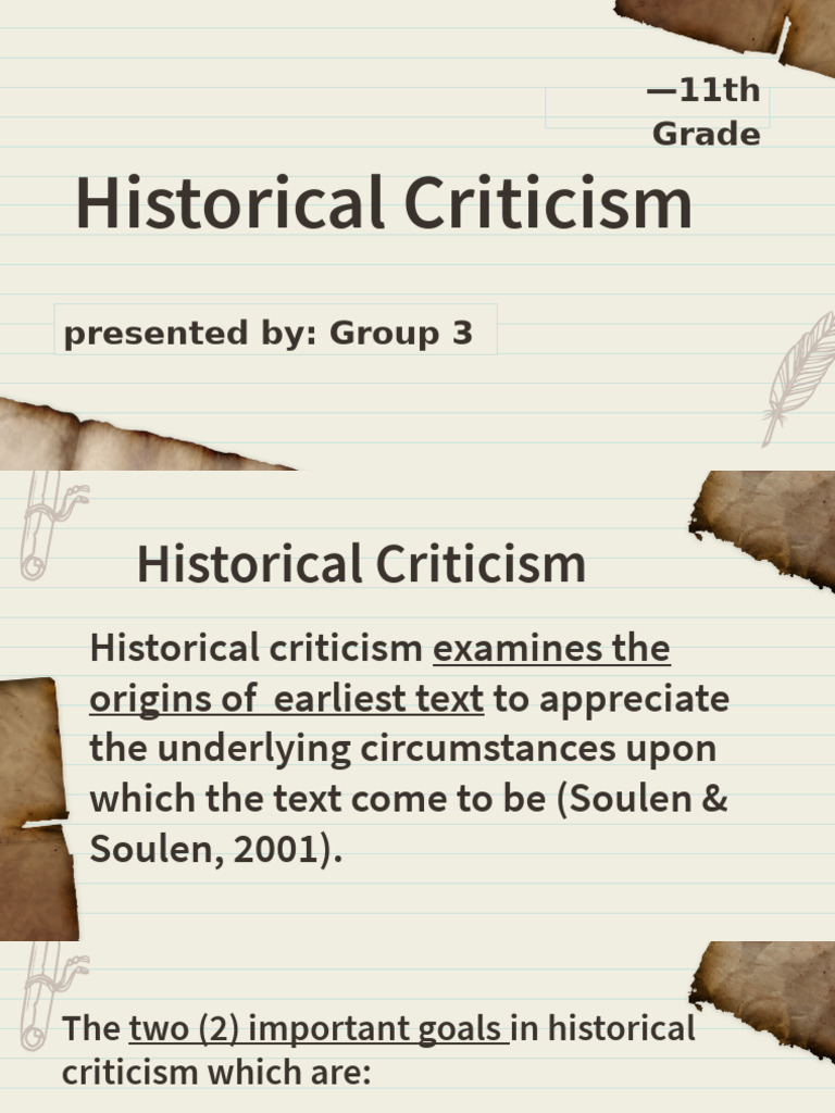 Understanding Historical Criticism Methods | PDF