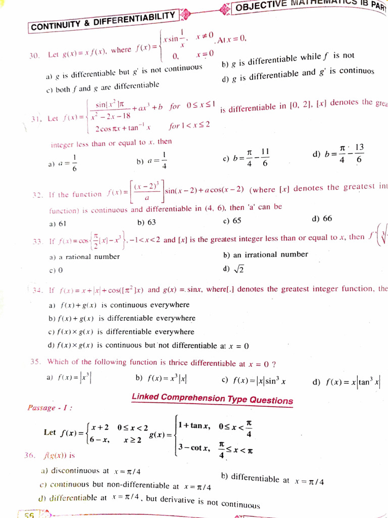 Continuity and Differentiability Concepts | PDF
