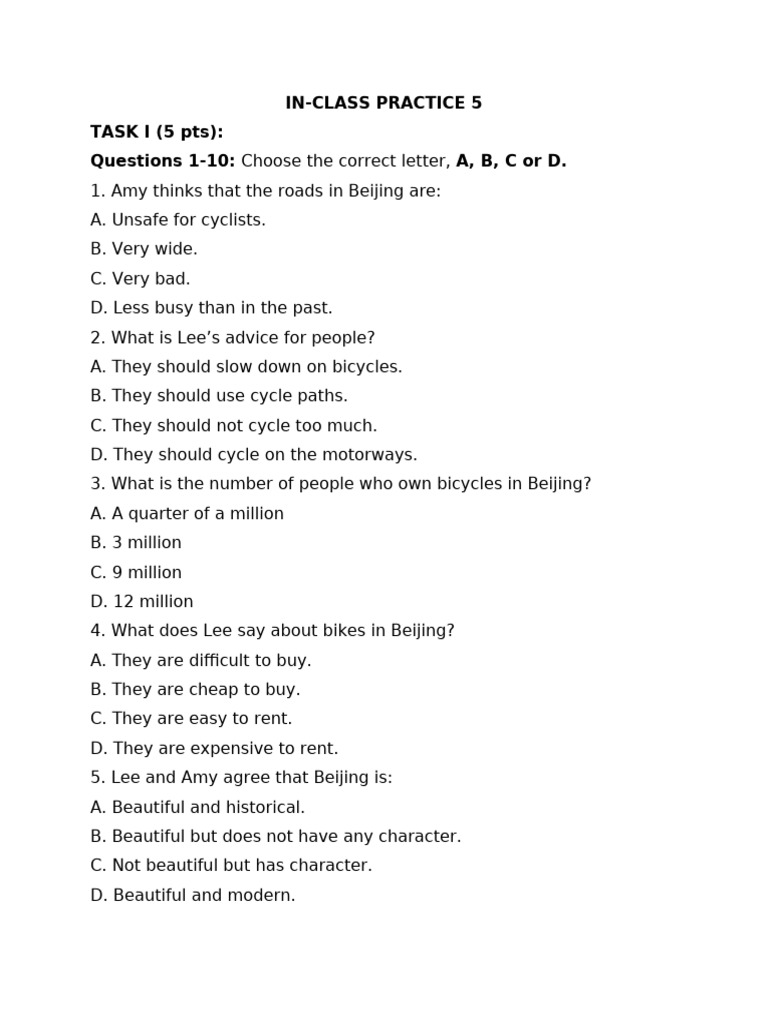 In-Class Practice 5 | PDF