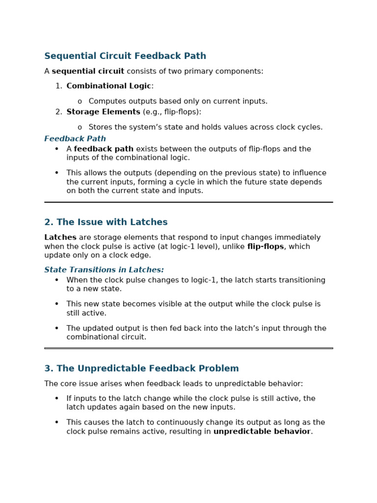 Sequential Circuit Feedback Path | PDF | Feedback | Electronic Design
