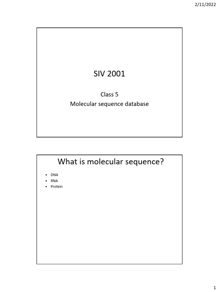 Molecular Sequence Databases Guide | PDF | Life Sciences | Information ...