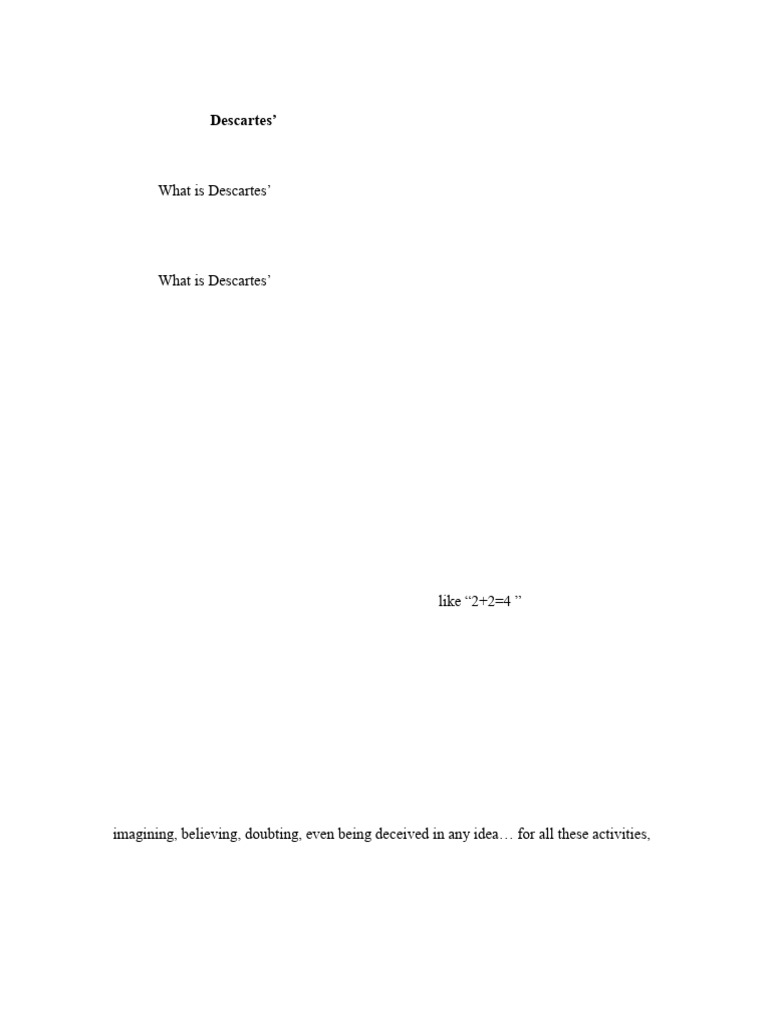 Class Notes III On Descartes Meditations | PDF | René Descartes ...