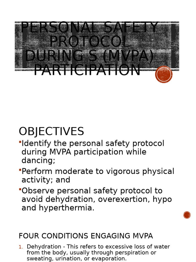 Personal Safety in MVPA Activities | PDF | Hyperthermia | Hypothermia