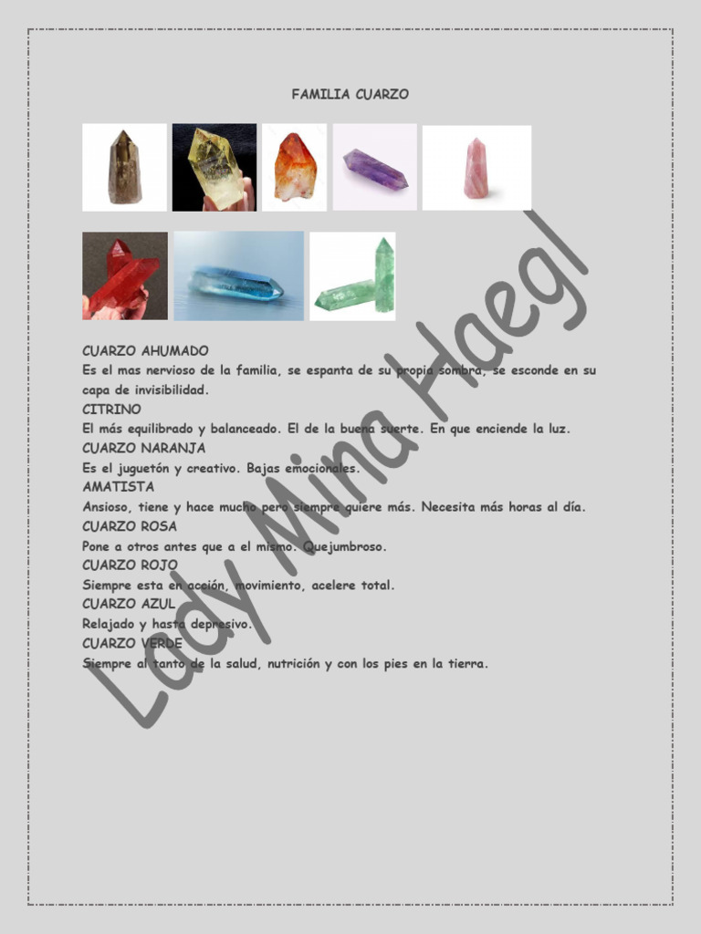 Familias de Cuarzos | PDF | Minerales