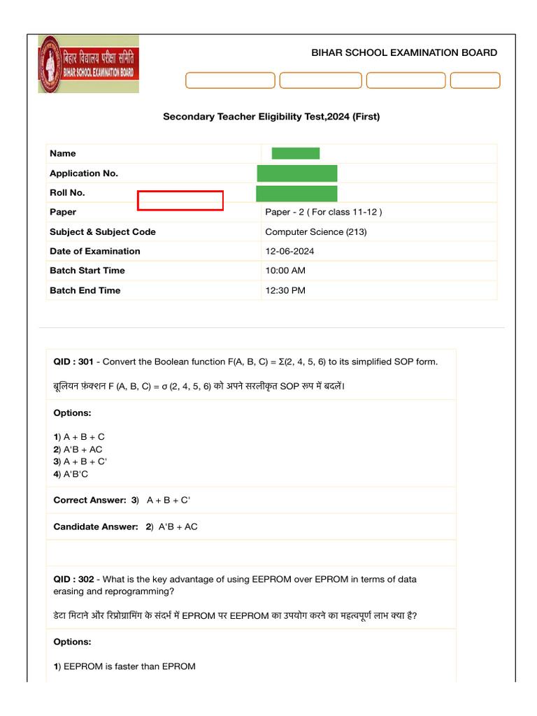 Stet 2024 CS (Shift 3) | PDF