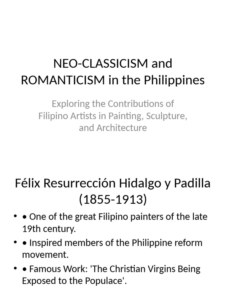 Neo Classical and Romanticism Philippines | PDF