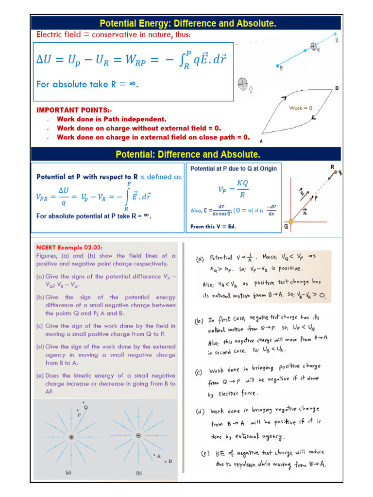 Electric Potential and Capacitance Formulas | PDF | Capacitance | Capacitor