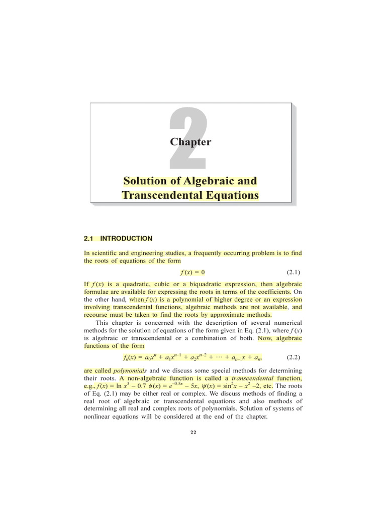 Book-Chapter-02 (Solution of Algebraic and Transcendental Equations) - (Numerical-Methods) | PDF ...