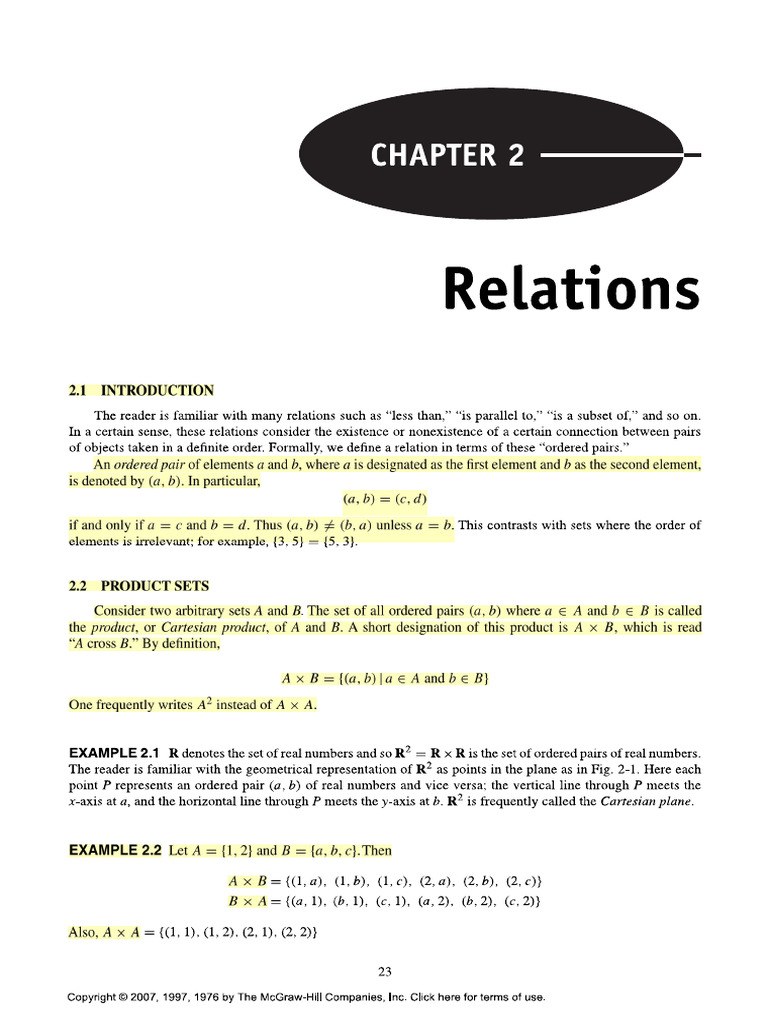 Book Chapter 02 (Relation) (Discrete Math) | PDF