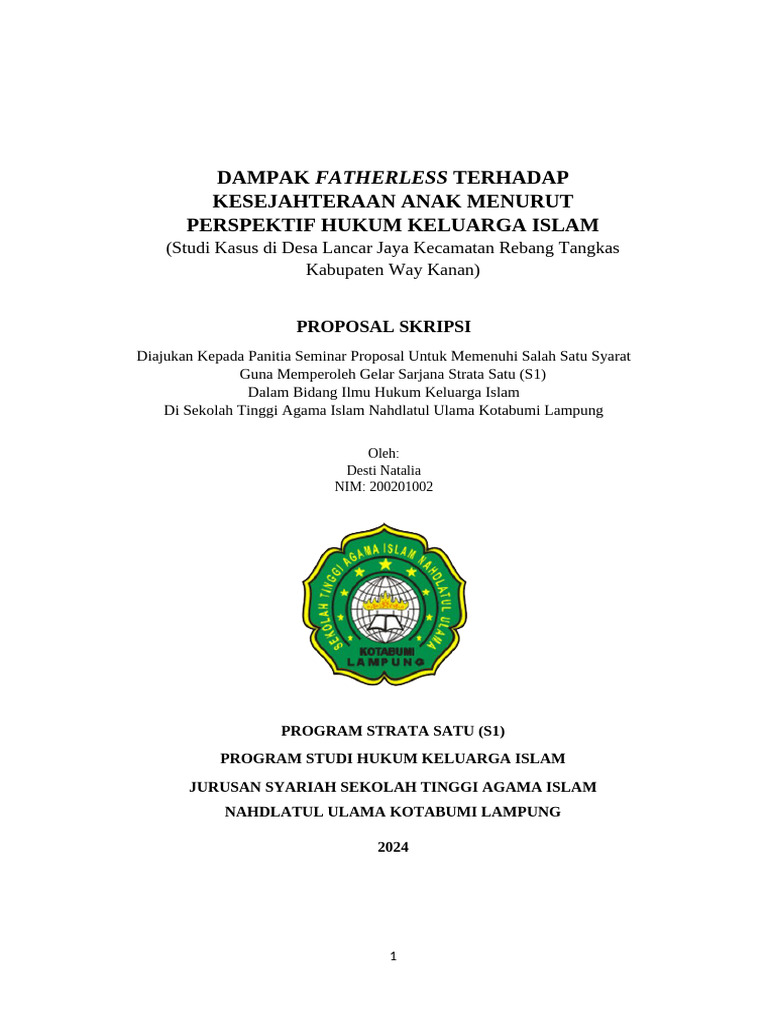 CONTOH PENULISAN SKRIPSI DESTI NATALIA | PDF