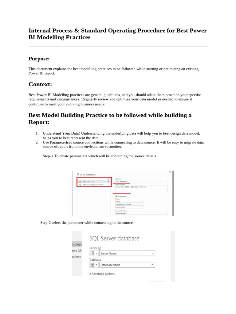 SOP Power BI Modelling Version 2 | PDF | Data | Information Retrieval
