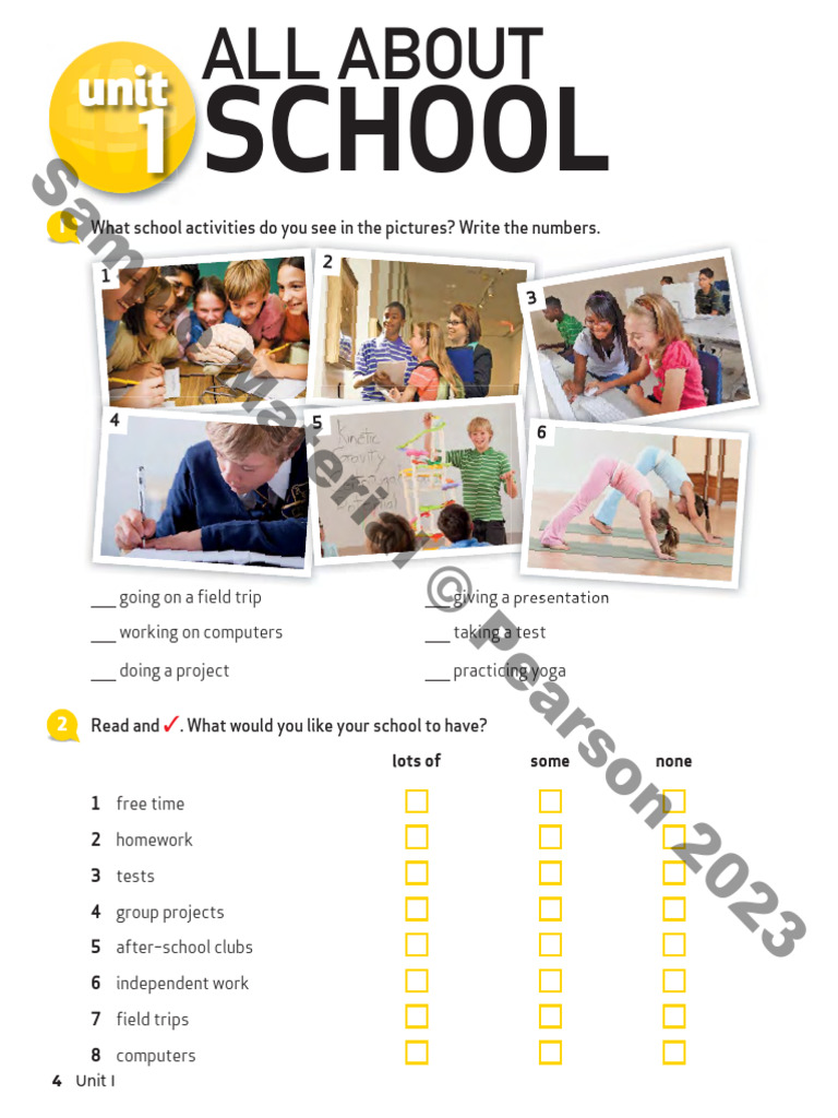 Big English Plus L6 U1 - Workbook | PDF | Homework