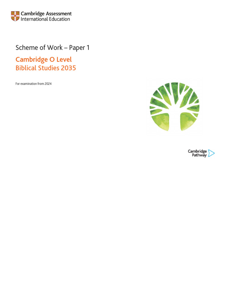 2035 Scheme of Work Paper 1 (For Examination From 2024) | PDF ...