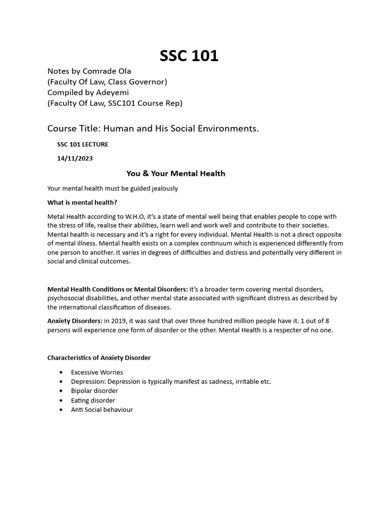 SSC 101: Understanding Human Society | PDF | Deviance (Sociology ...