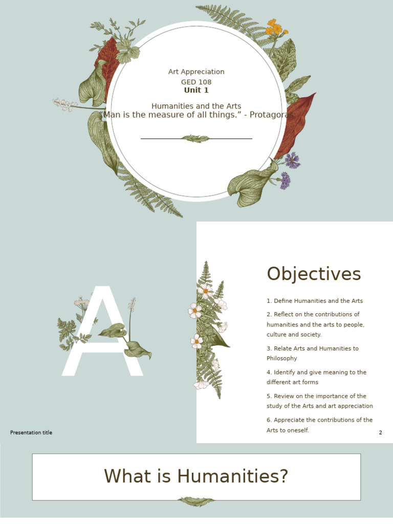 Art APpreciation Unit 1 | PDF | Humanities