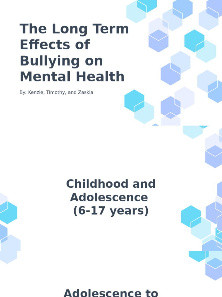 The Long Term Effects of Bullying On Mental Health | PDF