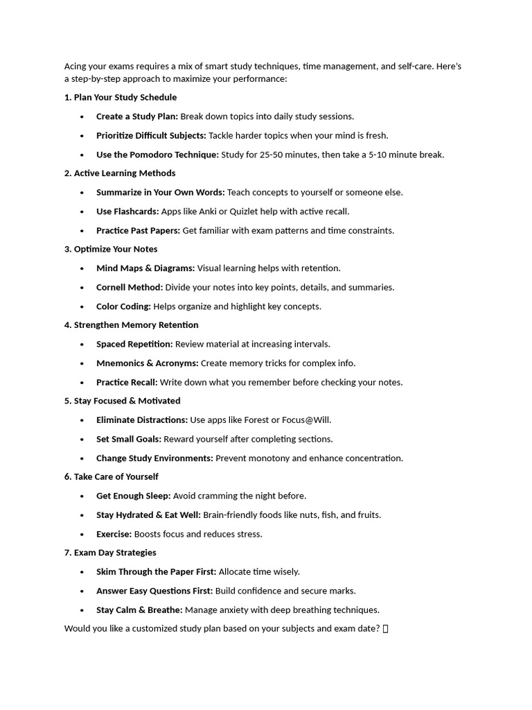 Acing Your Exams Requires A Mix of Smart Study Techniques | PDF