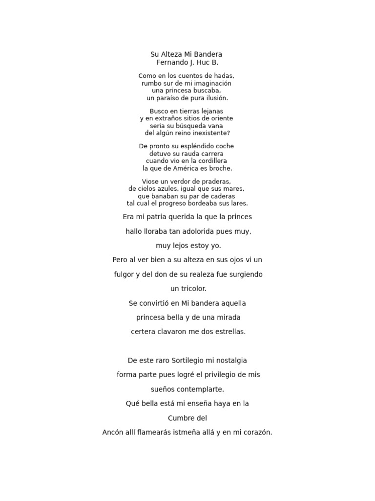Poesía Su Alteza Mi Bandera | PDF