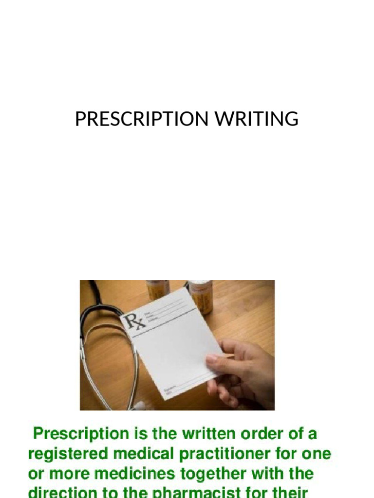Guide to Prescription Writing Essentials | PDF
