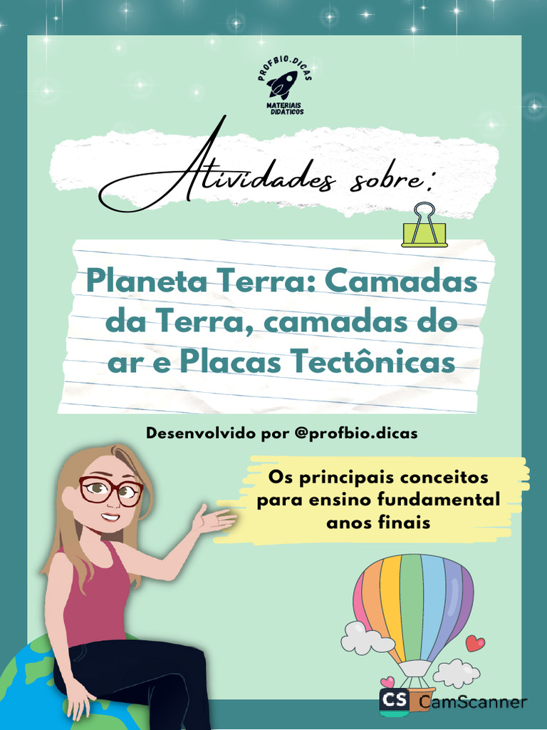 Planeta Terra - Camadas Do Ar, Da Terra e Placas Tectônicas | PDF | Atmosfera | Placas tectônicas