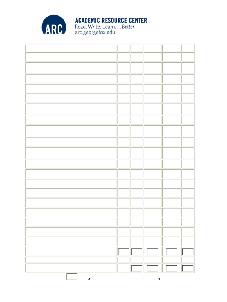 Student Study Habits Checklist | PDF