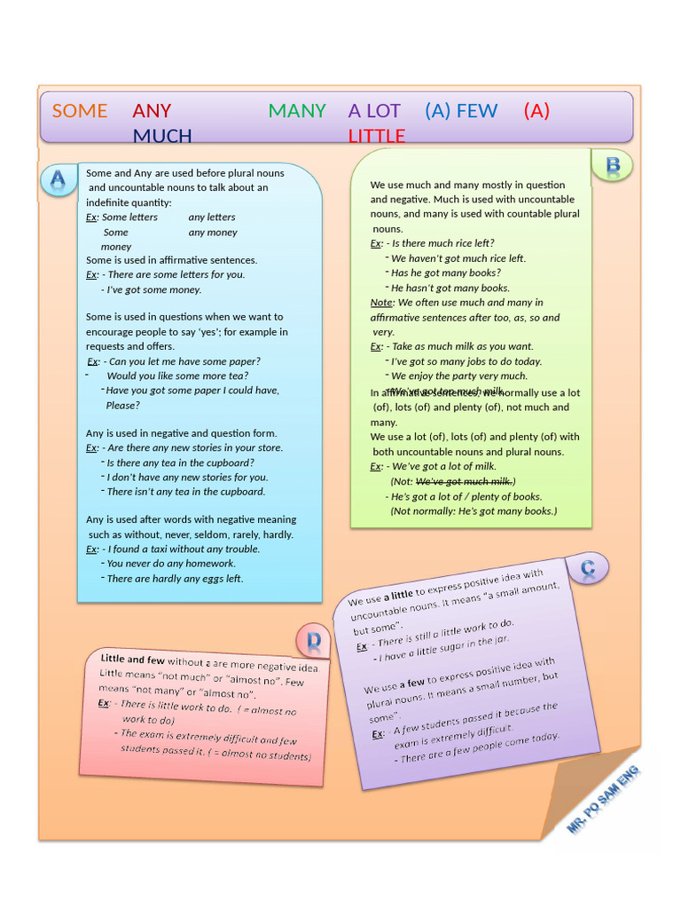 quantifiers-schede | PDF | Plural | Noun