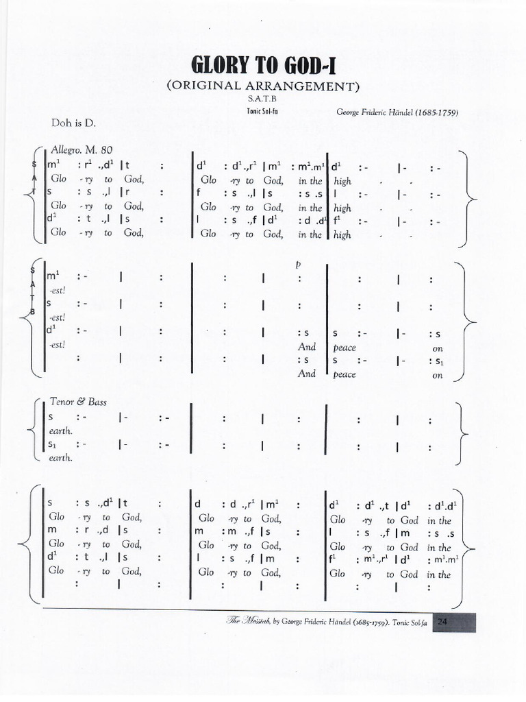 GF - Handel - Glory To God - 1 | PDF