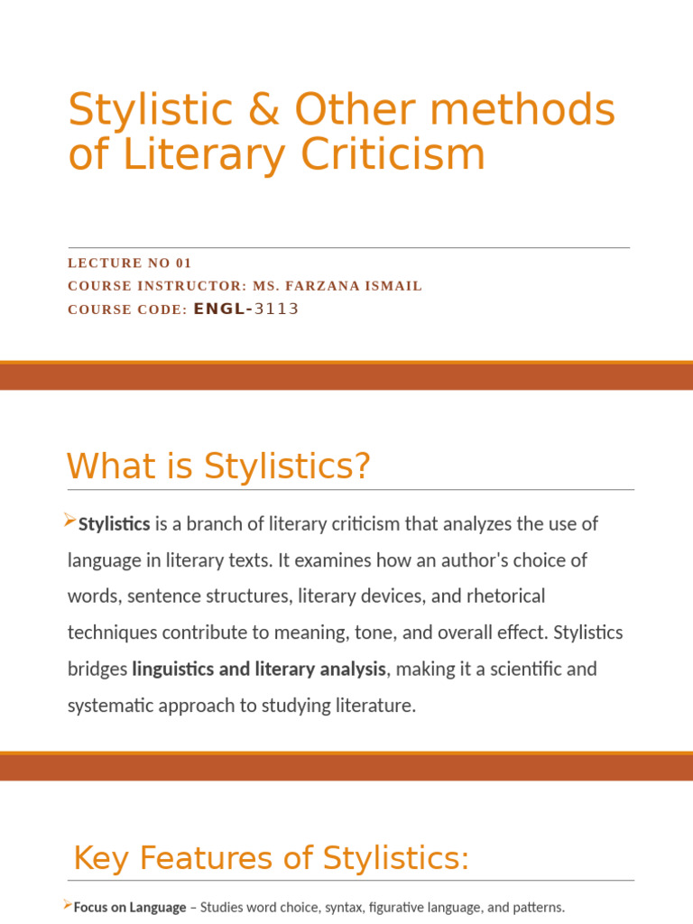 Stylistics Lecture No 01 | PDF | Linguistics | Liberal Arts Education