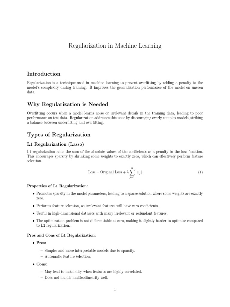 Regularization In Machine Learning Pdf Analysis Estimation Theory