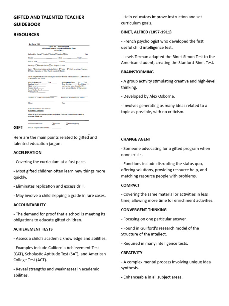 Gifted and Talented Education Guide | PDF