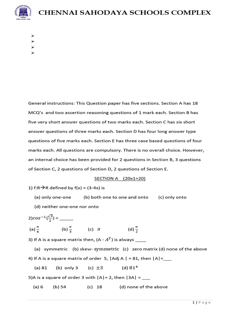 12 CSSC Maths QP All 3 Sets PDF | PDF | Geometry | Functions And Mappings