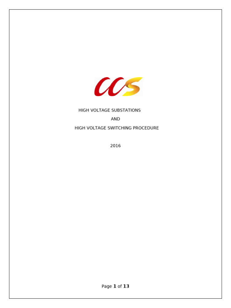 High Voltage Substation Operations Guide | PDF | Relay | High Voltage