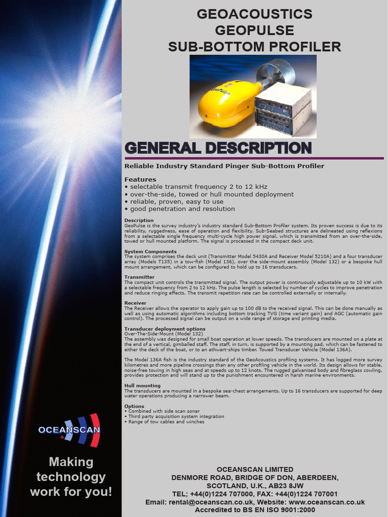 Geoacoustics Geopulse SBP | PDF | Sonar | Signal Processing