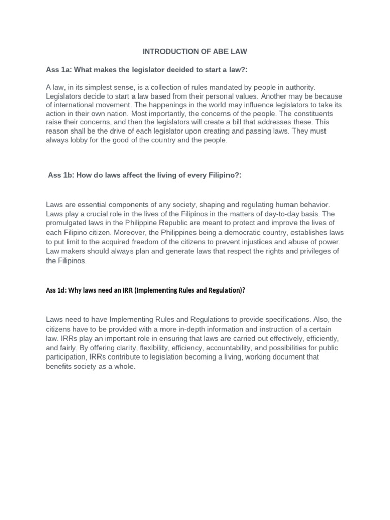 Introduction of Abe Law | PDF