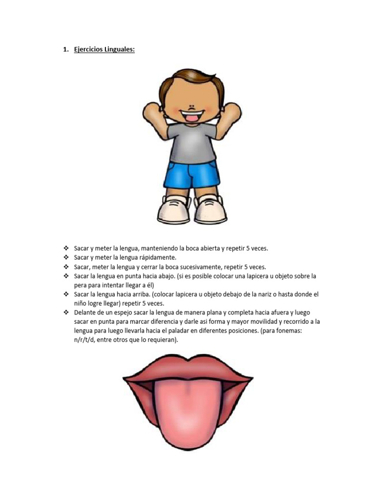 Ejercicios Linguales para Mejorar Fonética | PDF
