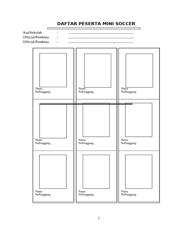 Daftar Peserta Mini Soccer | PDF